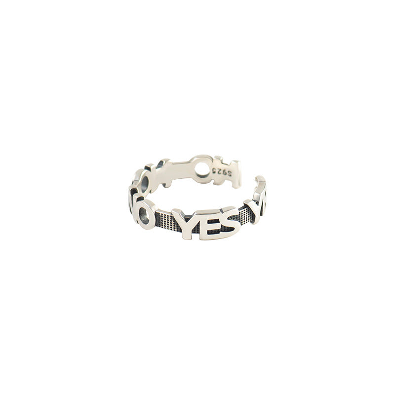 Vintage S925 Silver Yes or No Adjustable Ring – MMT JEWEL